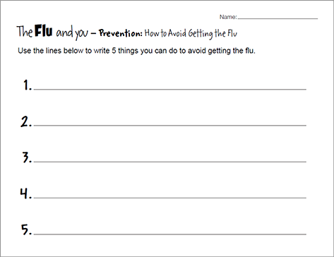The Flu and You - Prevention: Printables
