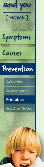 The Flu and You - Prevention: Printables
